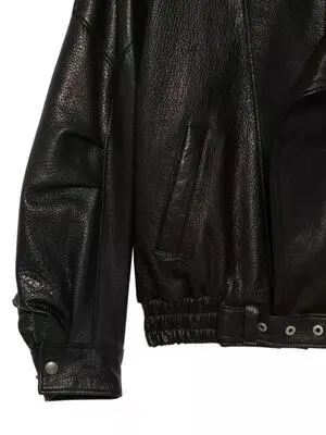MANOKHI Mindy Belted Leather Jacket - Black