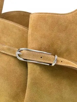 LIFFNER Belted Suede Bucket Bag - Neutrals