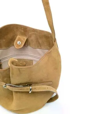 LIFFNER Belted Suede Bucket Bag - Neutrals