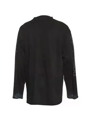 Balenciaga Distressed Logo Print Long Sleeve T-shirt