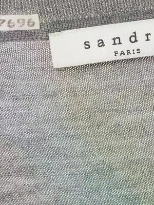 Sandro Fine Knit Lace Trim V-neck Sweater