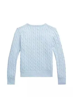 Polo Ralph Lauren Cable-knit Embroidered Logo Sweater - Blue