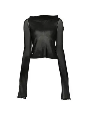 Cult Gaia Split-sleeve Cowl-neck Top - Black