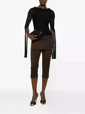 Cult Gaia Split-sleeve Cowl-neck Top