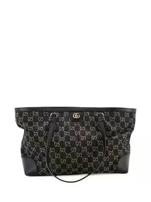 Gucci Ophidia Shopping Gg Denim Medium Tote Bag - Black