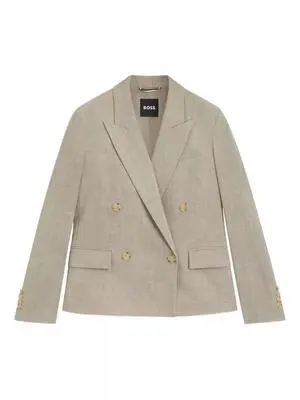 BOSS Double-breasted Wool Blazer With Peak Lapels