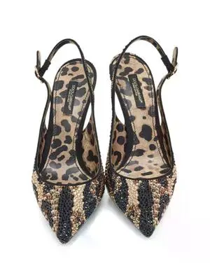 Dolce & Gabbana Leopard-print Crystal-embellished Stiletto Pumps