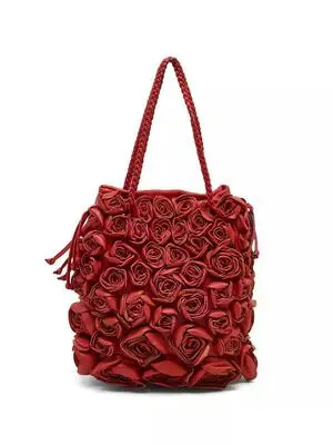 Valentino Garavani Tote Bag With Floral Appliqu - Red