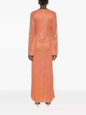 Oseree Lurex Maxi Dress With Cut-out Detail - Orange