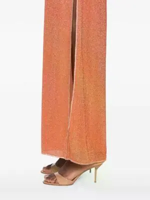 Oseree Lurex Maxi Dress With Cut-out Detail - Orange