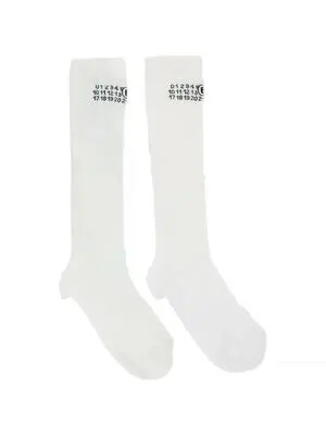 MAISON MARGIELA Ribbed Knee-high Socks - White