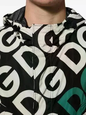 Dolce & Gabbana Dg Logo Print Zip-up Hoodie Jacket