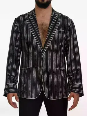 Dolce & Gabbana Striped Silk Pajama Shirt - Blue