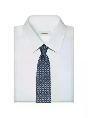 FERRAGAMO Silk Frog And Lily Pad Printed Neck Tie