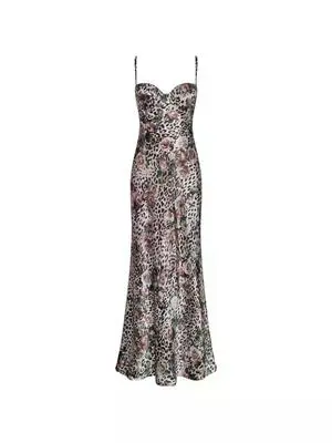 L'Agence Sayla Leopard Print Maxi Dress - Neutrals