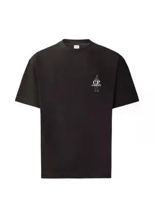 C.P. COMPANY Logo-embroidered T-shirt - Black