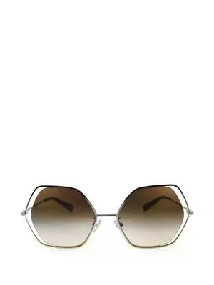 COACH Geometric Frame Gradient Lens Sunglasses - Silver