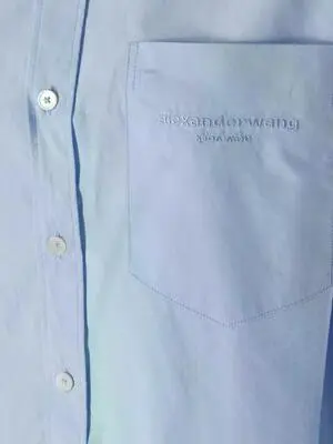 Alexander Wang Embroidered Logo Cropped Shirt