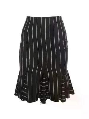 Emporio Armani Striped Wool Midi Skirt