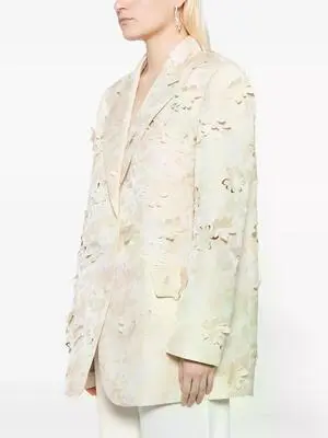 JNBY Single-breasted Floral Appliqué Blazer - Neutrals