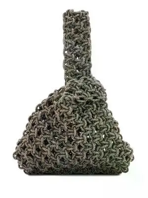 HIBOURAMA Niky Beaded Tote Bag - Grey