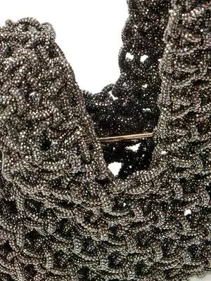 HIBOURAMA Niky Beaded Tote Bag - Grey