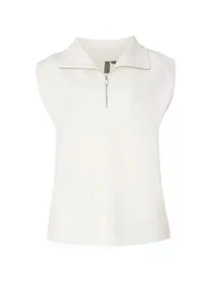 Sweaty Betty Sand Wash Quarter-zip Sleeveless Top - Neutrals