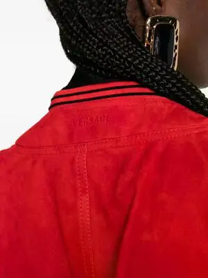 Versace Suede Finish Striped Trim Jacket