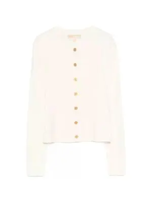 Michael Kors Button-up Ribbed Cardigan - Neutrals