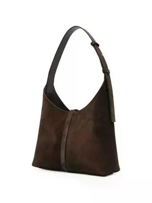 Strathberry Bar Detail Suede Shoulder Bag - Brown