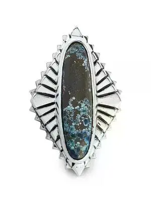 KING BABY STUDIO Tone Bezel-set Oval Turquoise Ring