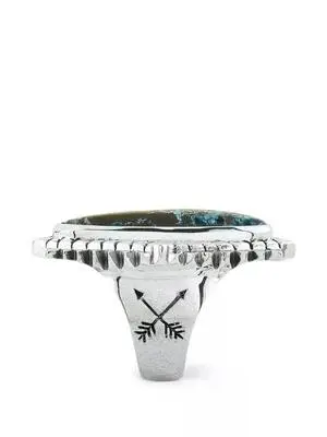 KING BABY STUDIO Tone Bezel-set Oval Turquoise Ring