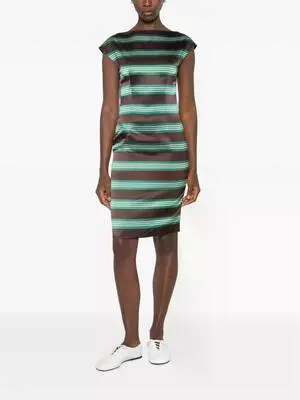 Prada Horizontal Stripe Sleeveless Mini Dress