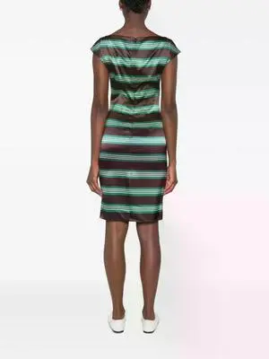 Prada Horizontal Stripe Sleeveless Mini Dress