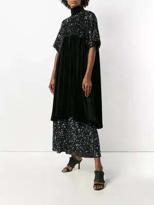 Talbot Runhof Asymmetrical Hem Sequined Dress