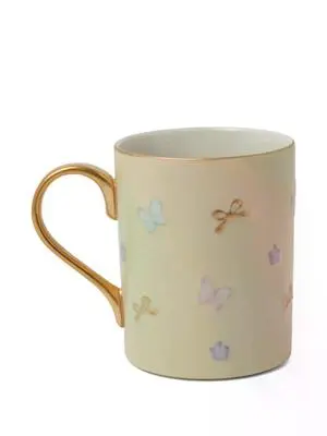 VILLARI Butterfly Bow-print Mug - Neutrals