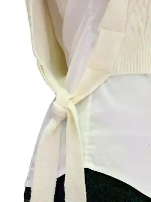 PEDRO DEL HIERRO Cable Knit Waistcoat With Tie Detail - Neutrals