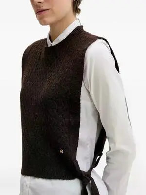 PEDRO DEL HIERRO Knitted Tie-side Vest - Brown