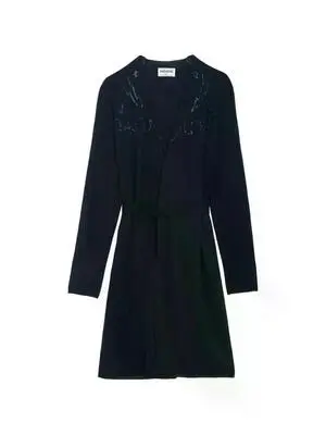 Zadig&Voltaire Daffy Cashmere Cardigan With Rhinestone Embellishments - Blue