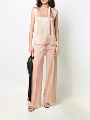 Alberta Ferretti Pussy-bow Silk Blouse - Orange