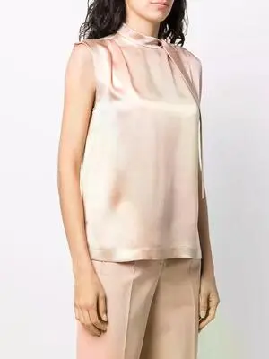 Alberta Ferretti Pussy-bow Silk Blouse - Orange