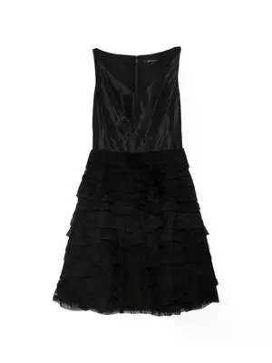 Marc Jacobs Tiered Tulle V-neck Dress - Black