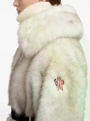 Moncler Faux Fur Belted Coat