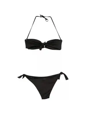 FISICO Ruched Side-tie Bikini With Gold-tone Hardware