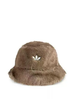 Adidas Trefoil Faux-fur Bucket Hat - Brown