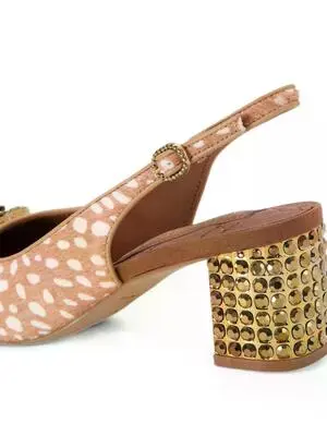 Kurt Geiger Chelsea Eagle Head Slingback Heeled Pumps - Brown