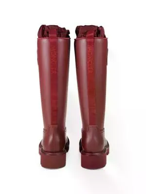 Moncler Logo-patch Drawstring Knee-high Boots - Red