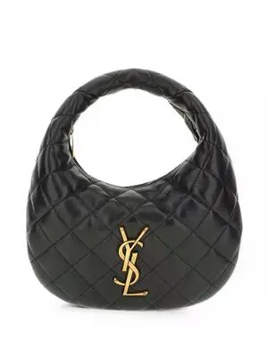 Saint Laurent Quilted Leather Shoulder Bag With Gold-tone Hardware - Black