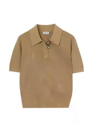 Burberry Lightweight Wool Polo Shirt With Signature Check Detail