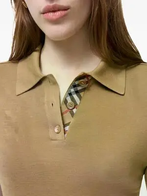 Burberry Lightweight Wool Polo Shirt With Signature Check Detail